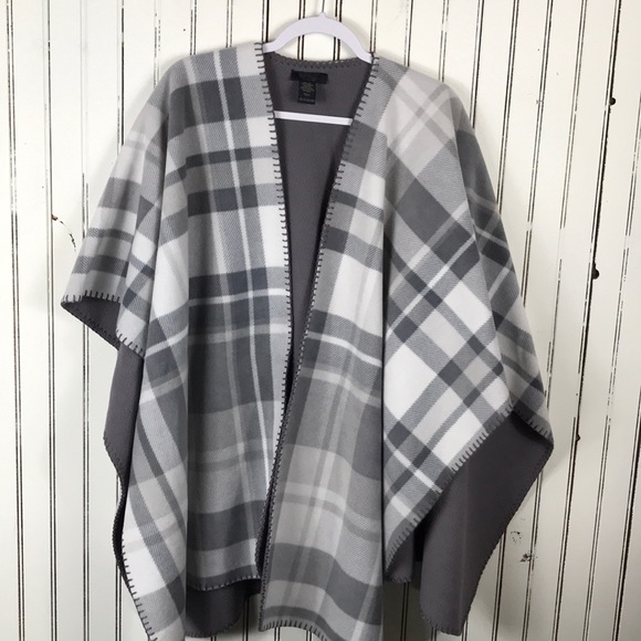 RACHEL Rachel Roy | Sweaters | Rachel Roy Fleece Plaid Poncho Cardigan ...